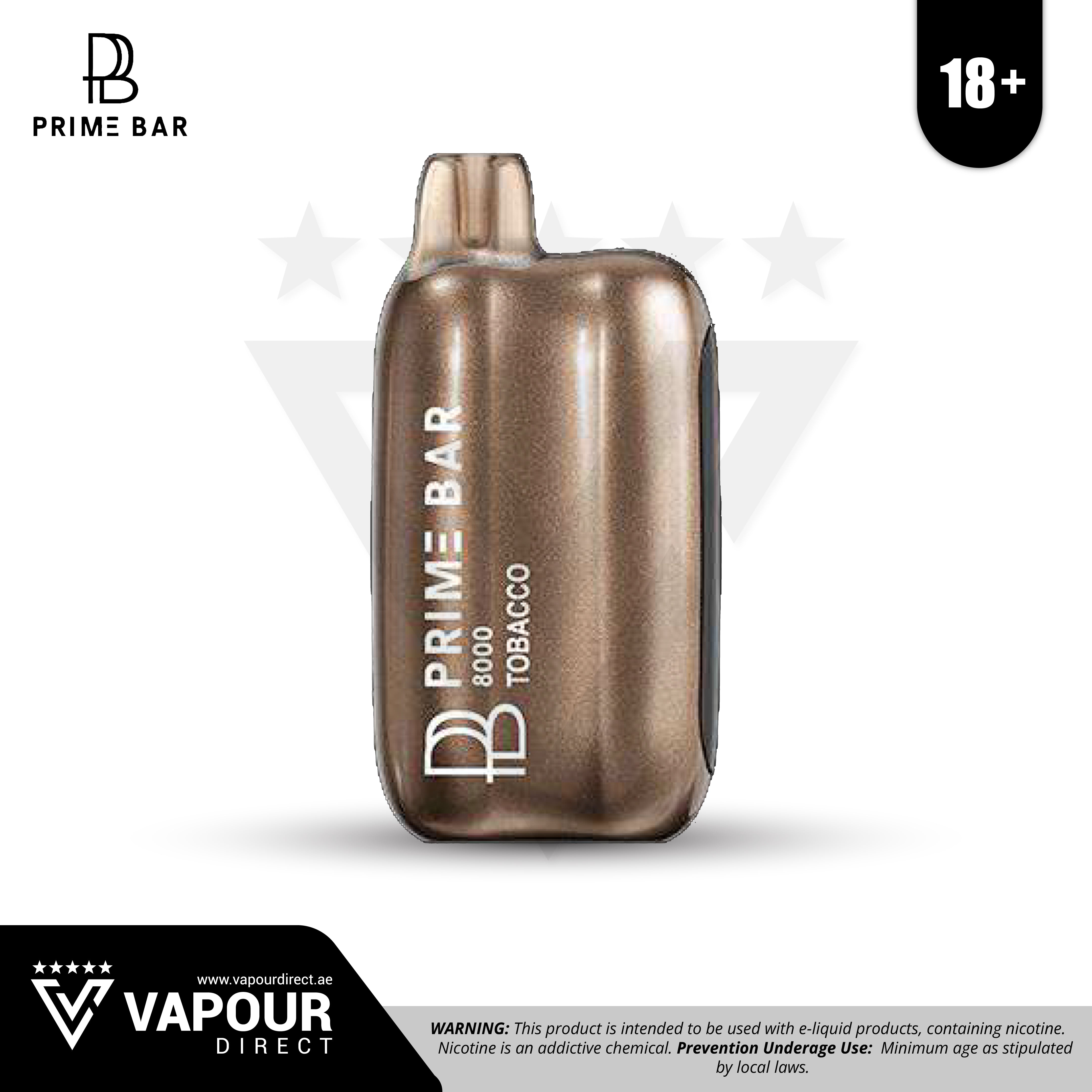 Prime Bar - Tobacco 50mg 8,000 Puffs – Vapour Direct UAE